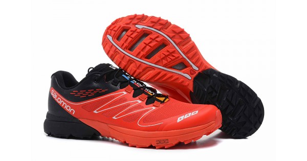 Men's Salomon S-LAB Sense Speed Trail Running Shoes Red Black-Outlet ...